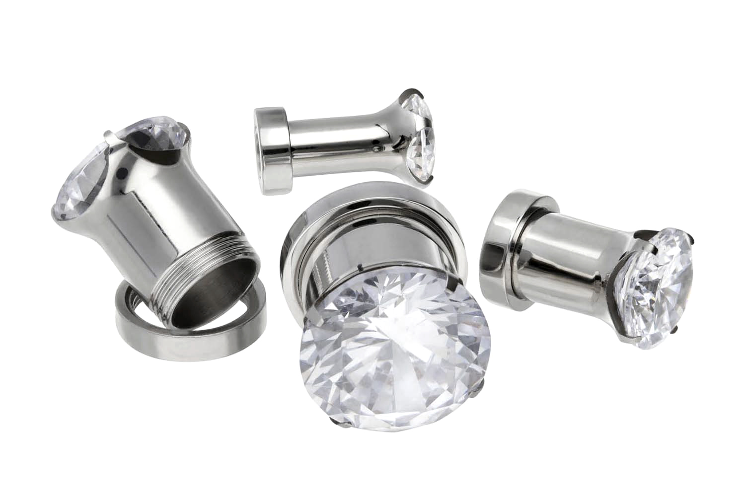 Surgical steel plug SETTED CRYSTAL | PIERCINGLINE